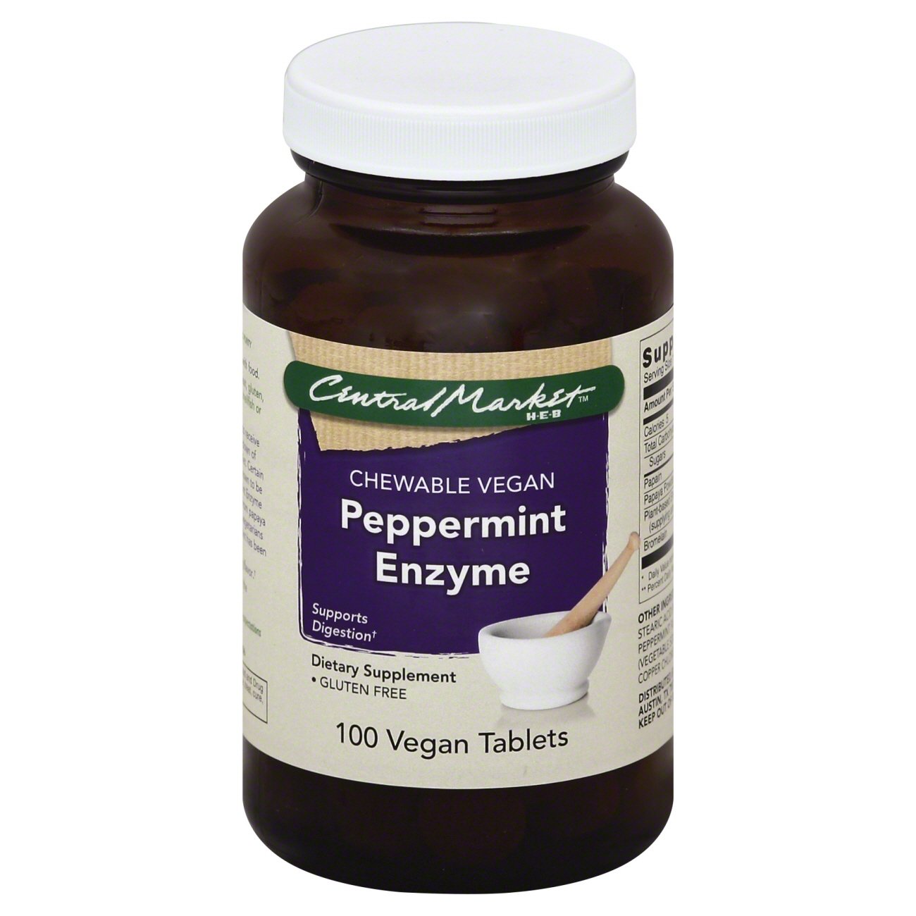 Central Market Peppermint Enzyme Chewable Vegan Tablets - Shop Diet ...