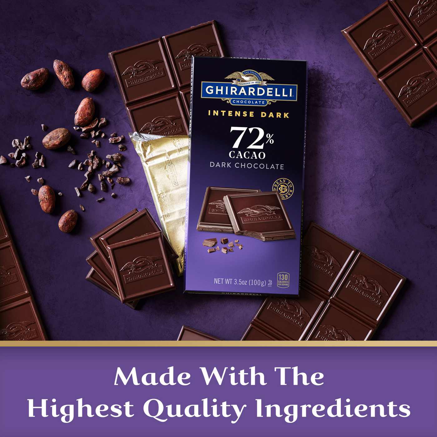 Ghirardelli Intense Dark 72% Cacao Chocolate Bar - Shop Candy at H-E-B