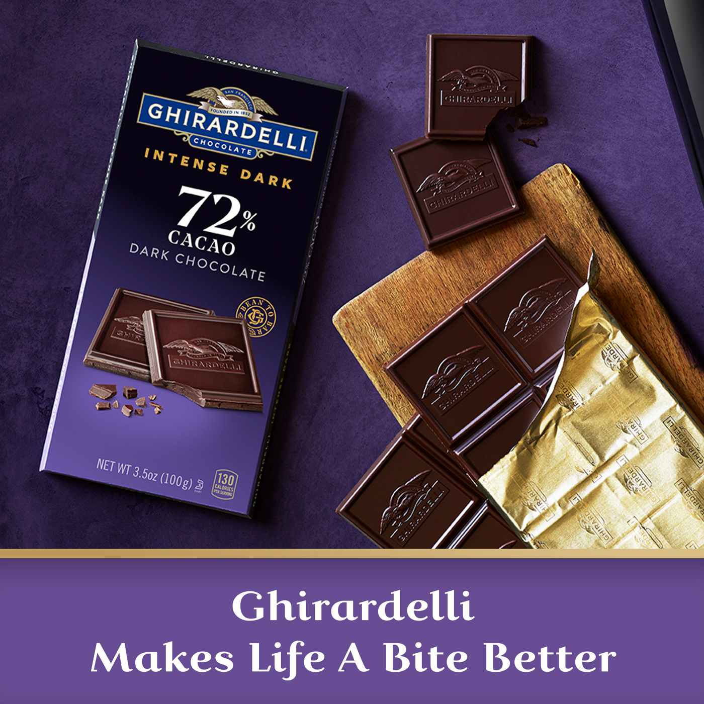 Ghirardelli Intense Dark 72% Cacao Chocolate Bar - Shop Candy at H-E-B