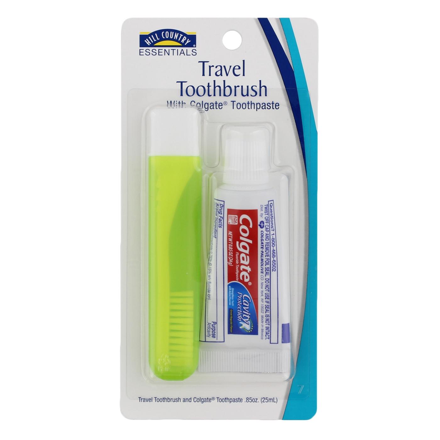 Hill Country Essentials Travel Size Toothbrush With Colgate Toothpaste ...