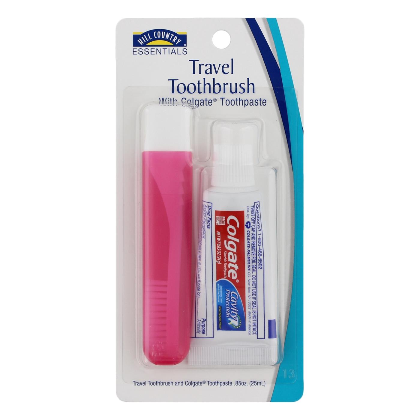 Hill Country Essentials Travel Size Toothbrush With Colgate Toothpaste ...