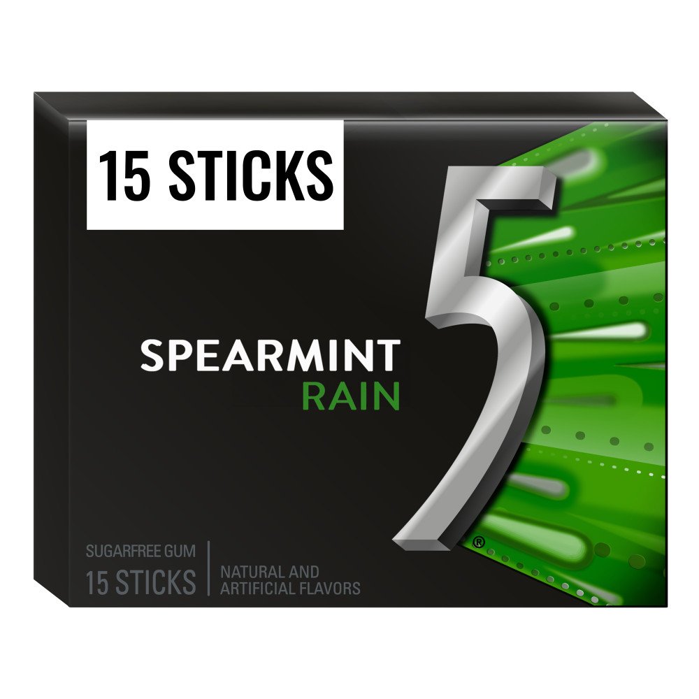 5 Spearmint Rain Sugar Free Chewing Gum, 15 pc | Low Prices & Quality ...