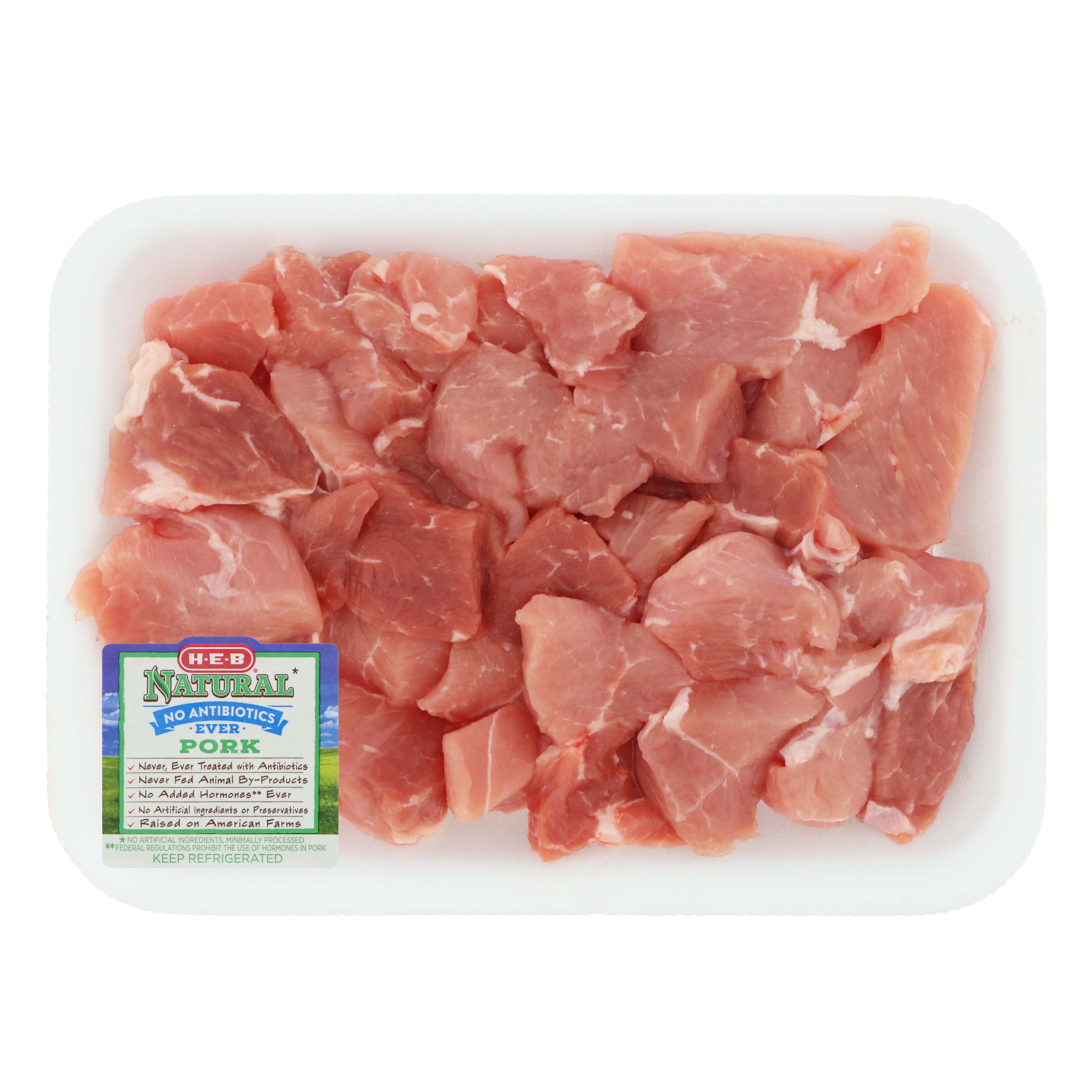 H-E-B Natural Boneless Cubed Pork Stew Meat - Shop Pork at H-E-B