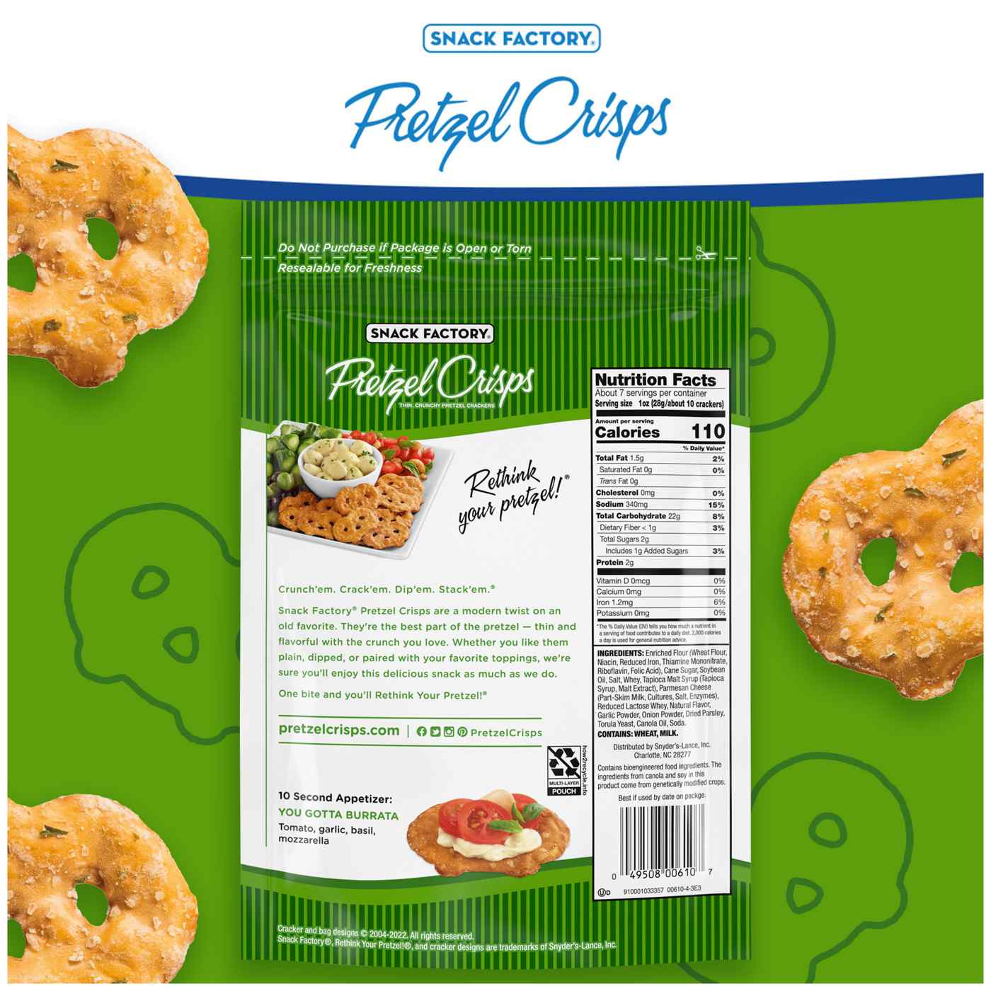 Snack Factory Garlic Parmesan Pretzel Crisps - Shop Chips at H-E-B