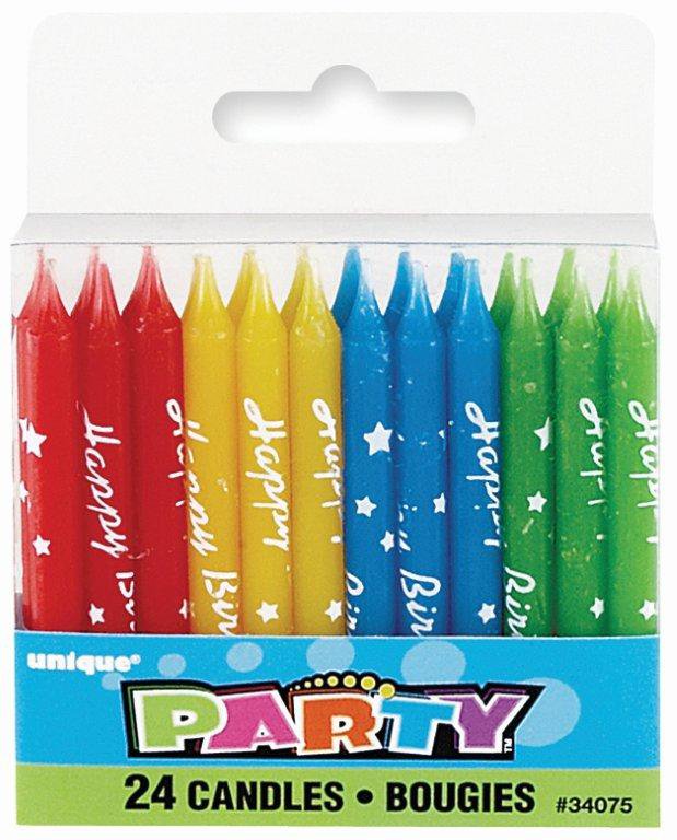 unique Party Assorted Colors Birthday Candles - Shop Birthday candles ...