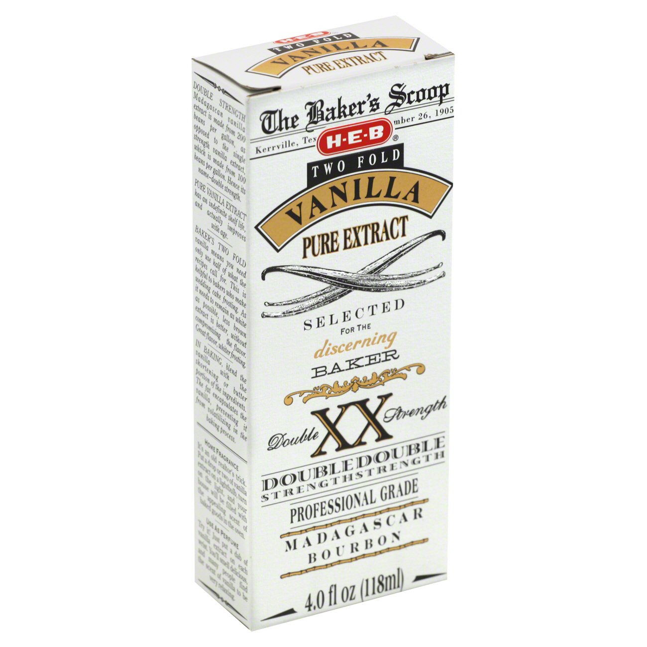 H-E-B Baker's Scoop Two Fold Vanilla Pure Extract - Shop Baking ...