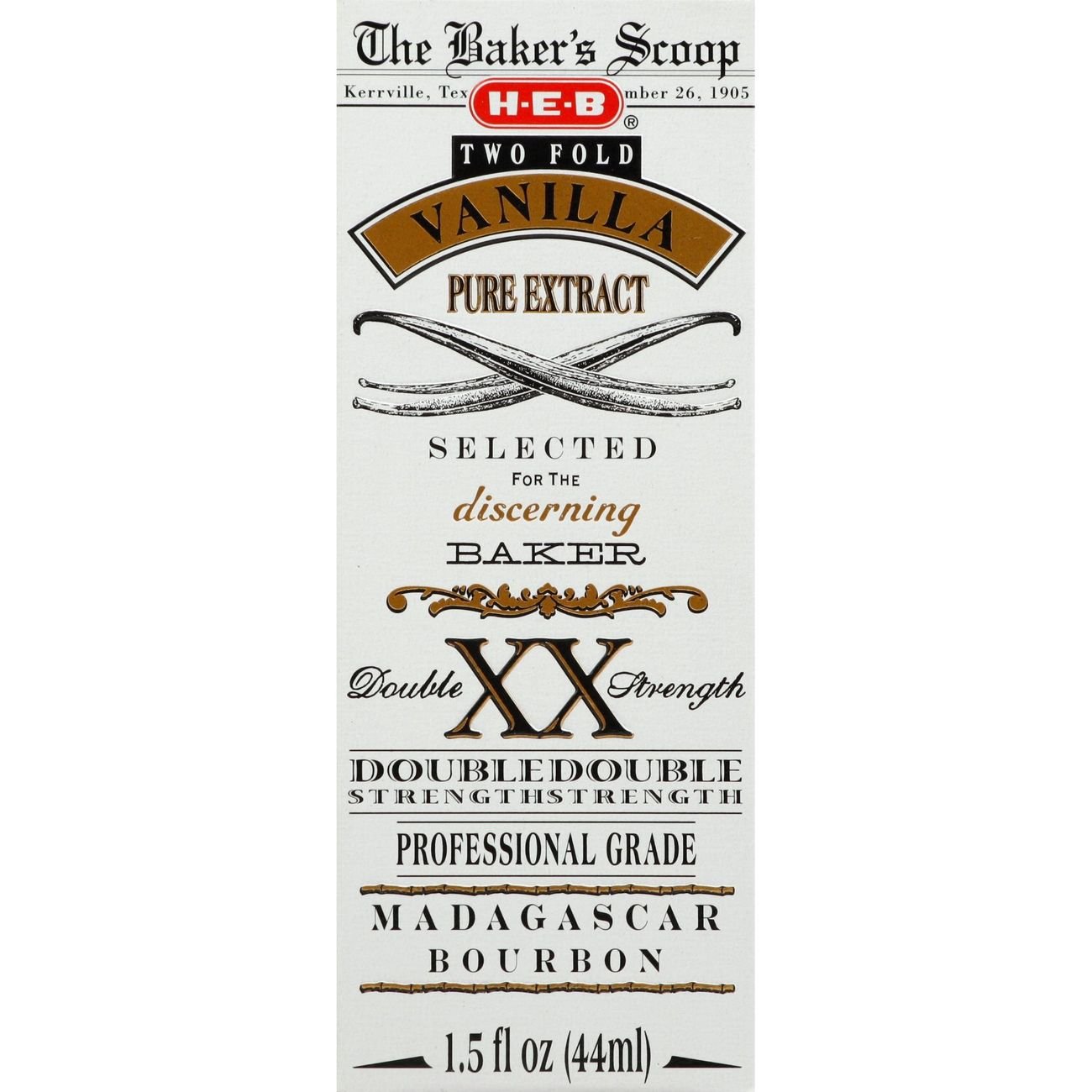 H-E-B The Baker's Scoop Two Fold Pure Vanilla Extract - Shop Extracts ...