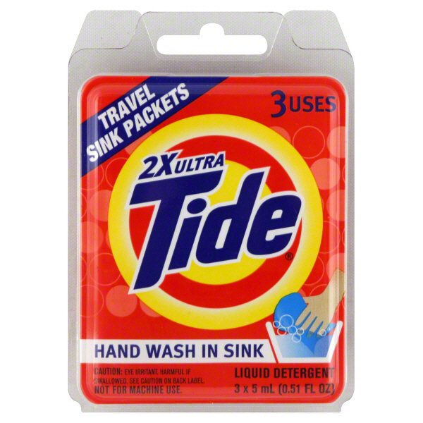 Tide 2X Ultra Travel Sink Packets Liquid Detergent 3 CT - Shop ...