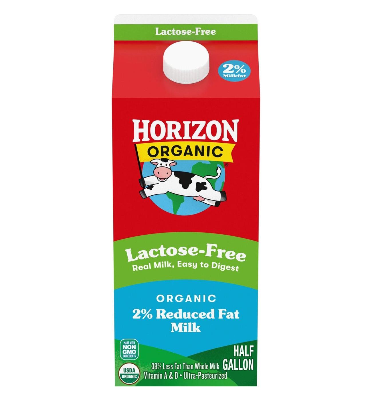 Horizon Organic Lactose Free Milk, 2% Reduced Fat Milk - Shop Milk at H-E-B