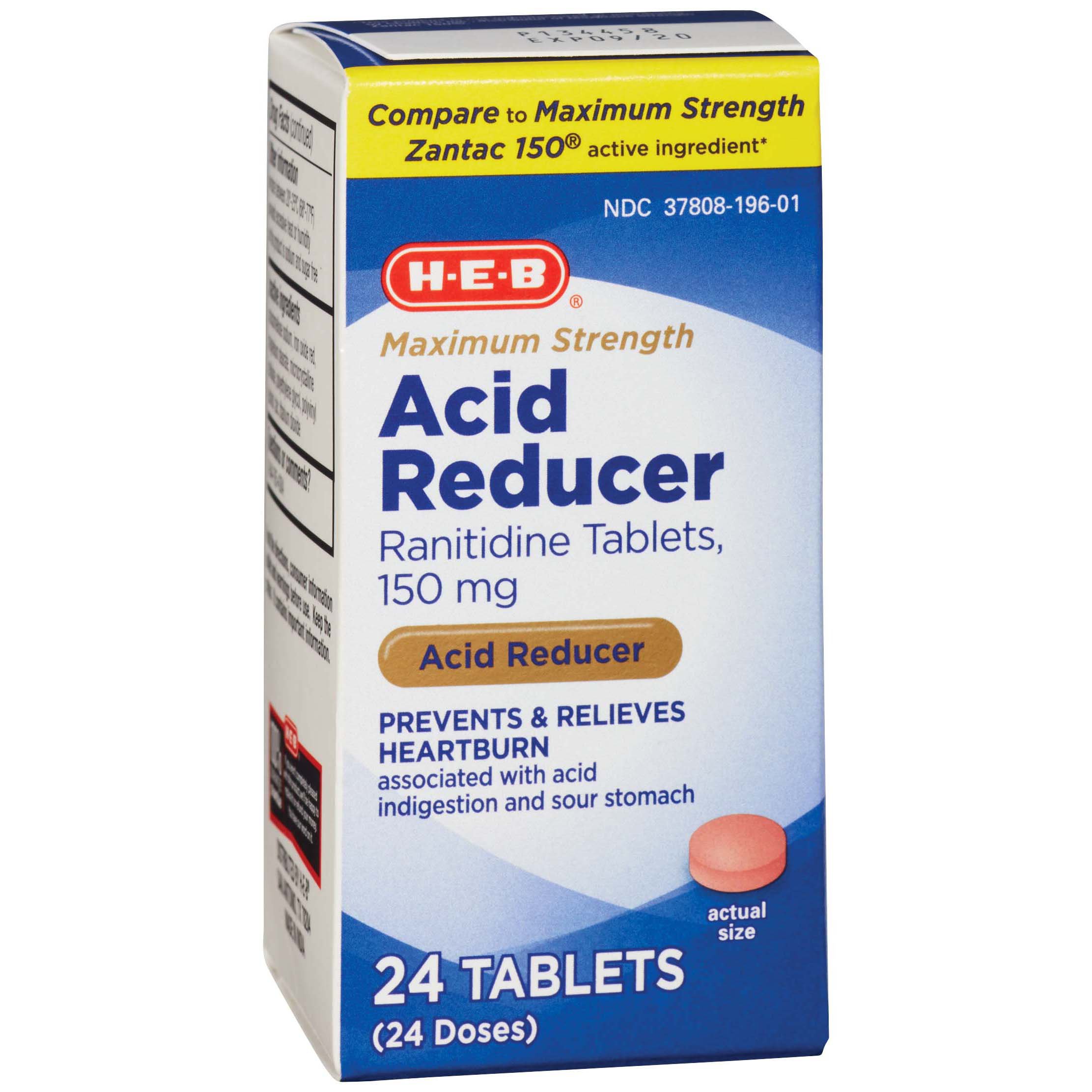 H-E-B Maximum Strength Acid Reducer 150 mg Ranitidine Tablets - Shop ...