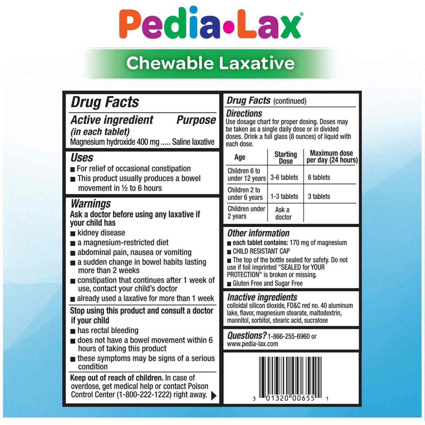 Pedia-Lax Laxative Chewable Tablets - Watermelon - Shop Digestion ...