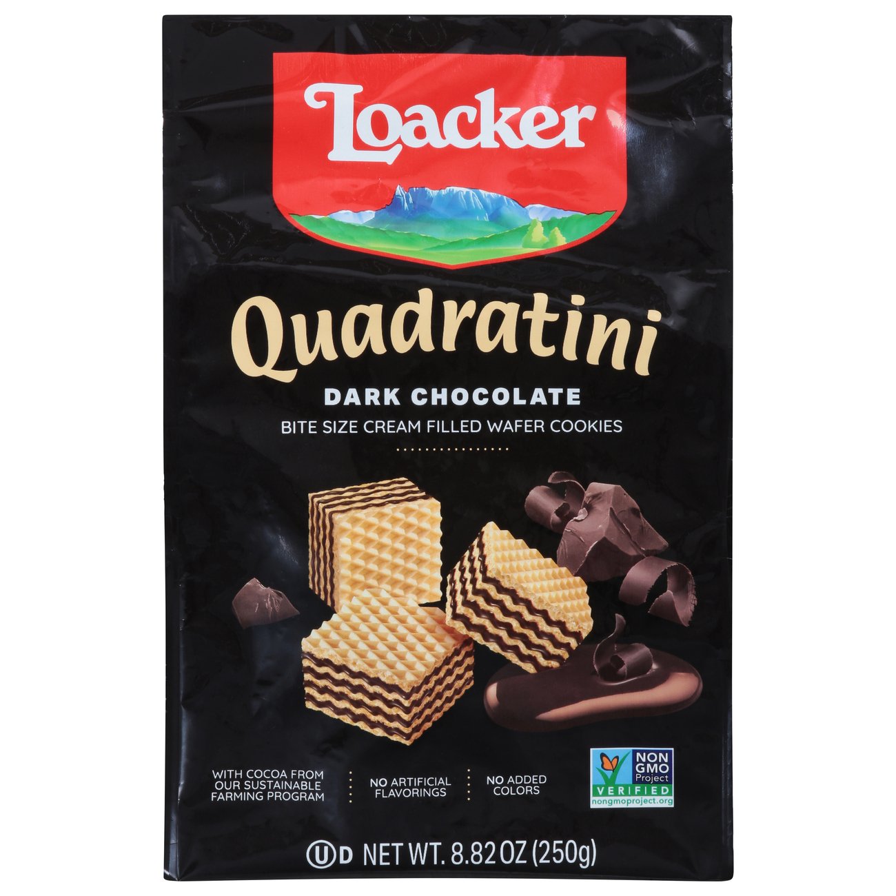 Loacker Quadratini Bite Size Dark Chocolate Wafer Cookies - Shop ...