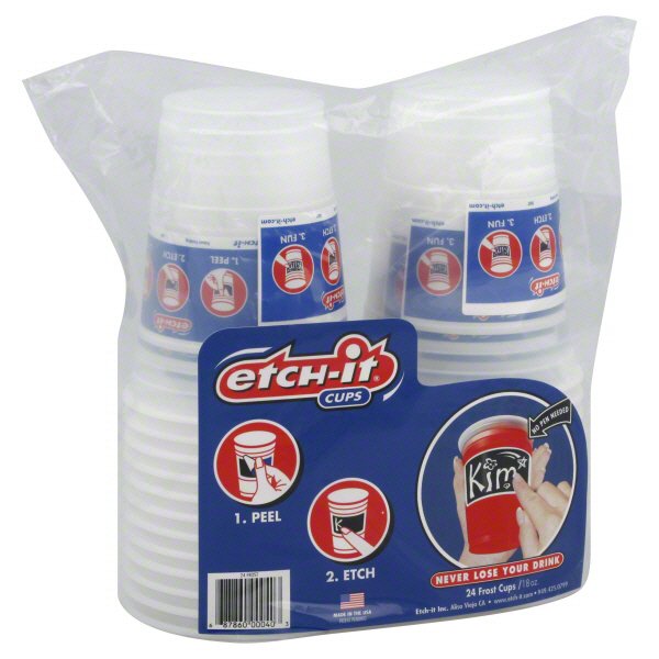 Etch-it Frost Polypropylene Cups 24 CT - Shop Drinkware at H-E-B