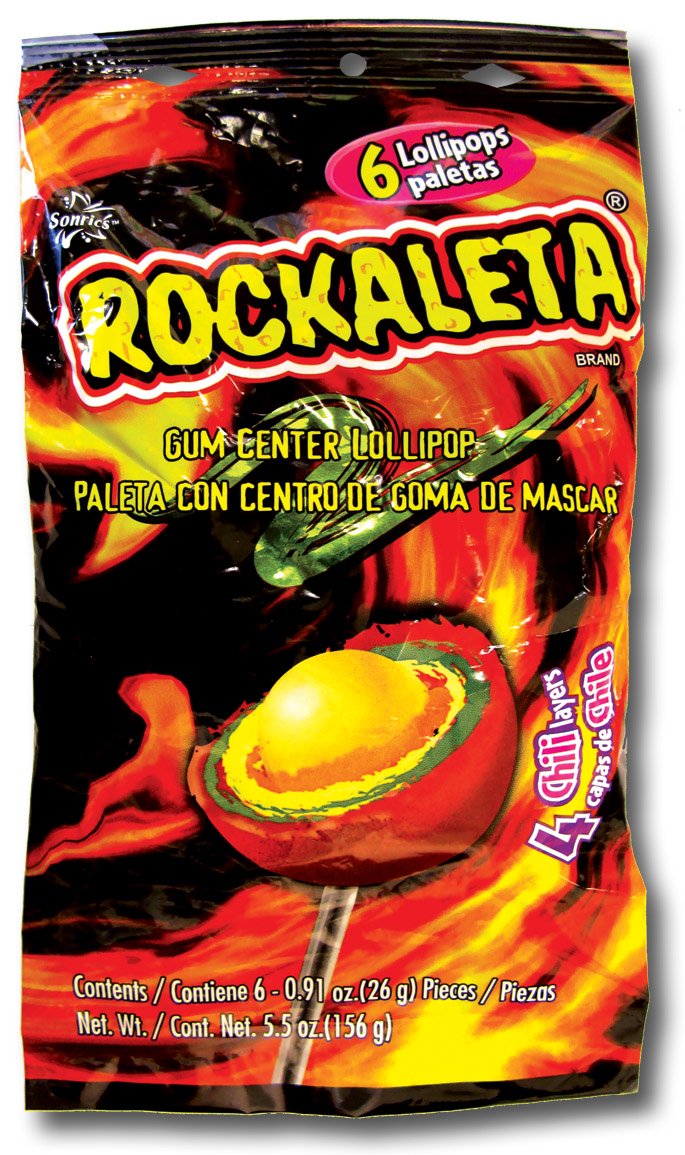 Sonric's Rockaleta Mango Flavored Gum Center Lollipop Bag - Shop Candy ...