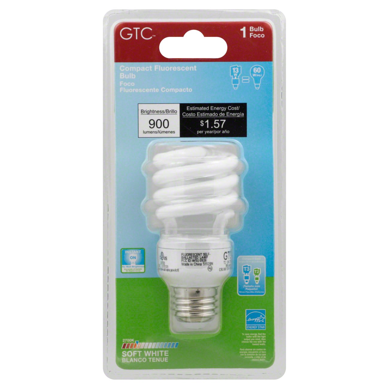 GTC Mini 13-Watt Soft White CFL Light Bulb - Shop Light bulbs at H-E-B