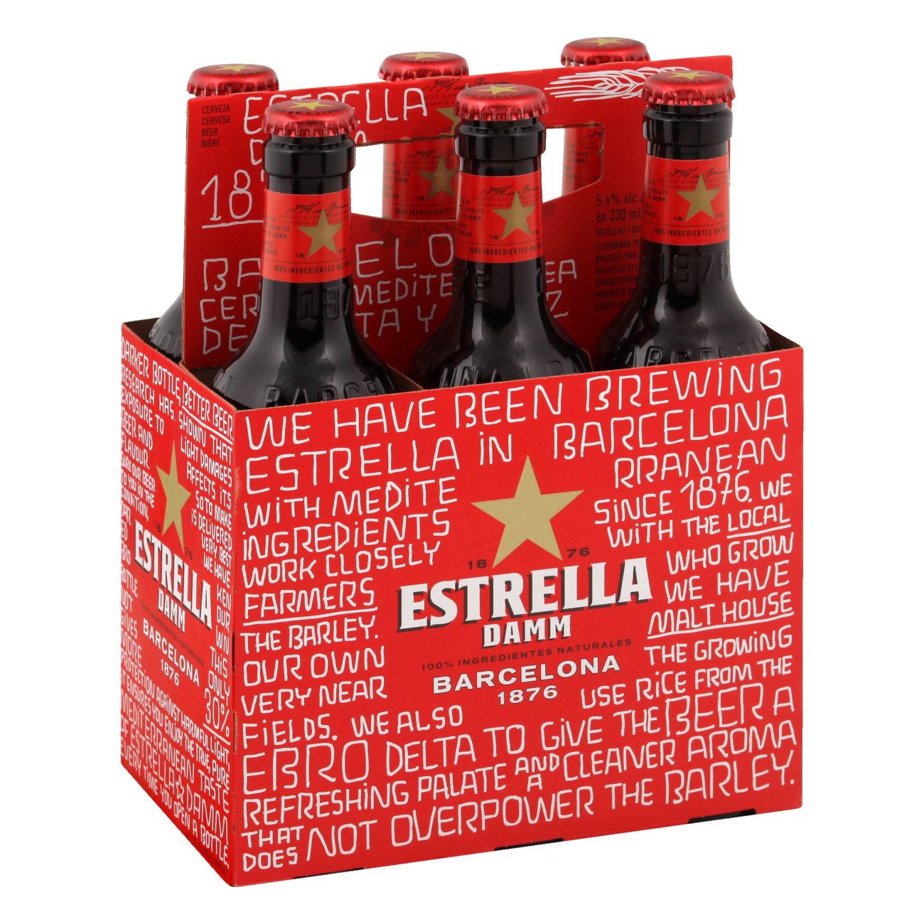 Estrella Damm Lager Beer 6 pk Bottles - Shop Beer at H-E-B