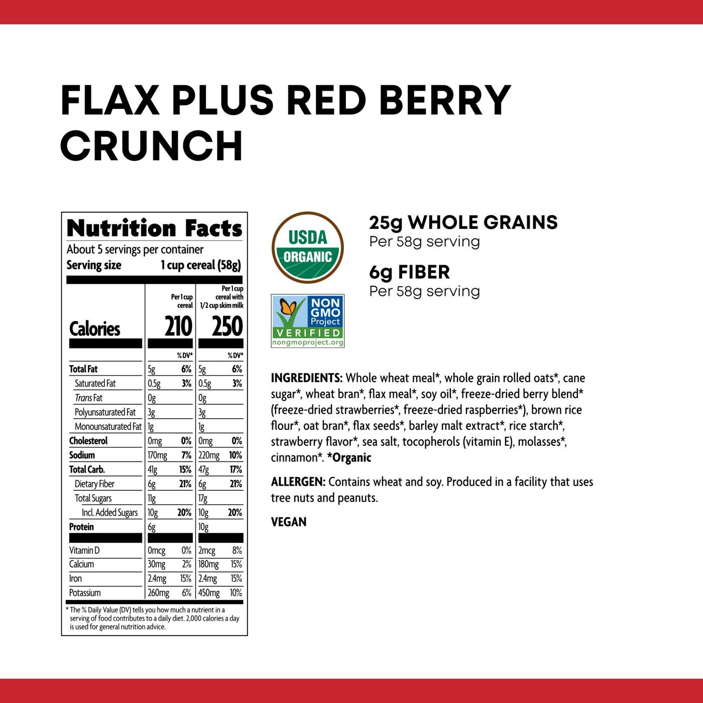 Nature's Path Organic Flax Plus Red Berry Crunch Cereal - Shop Cereal ...