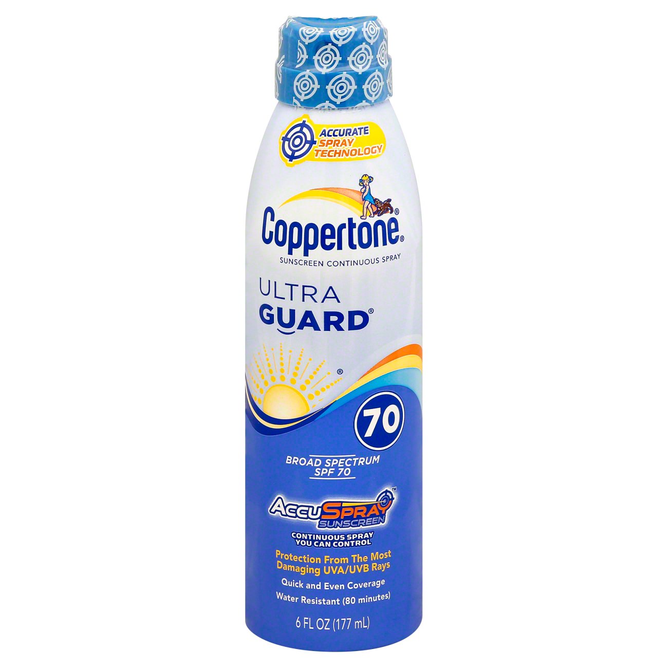 Coppertone UltraGuard Broad Spectrum Sunscreen Continuous Spray SPF 70 ...