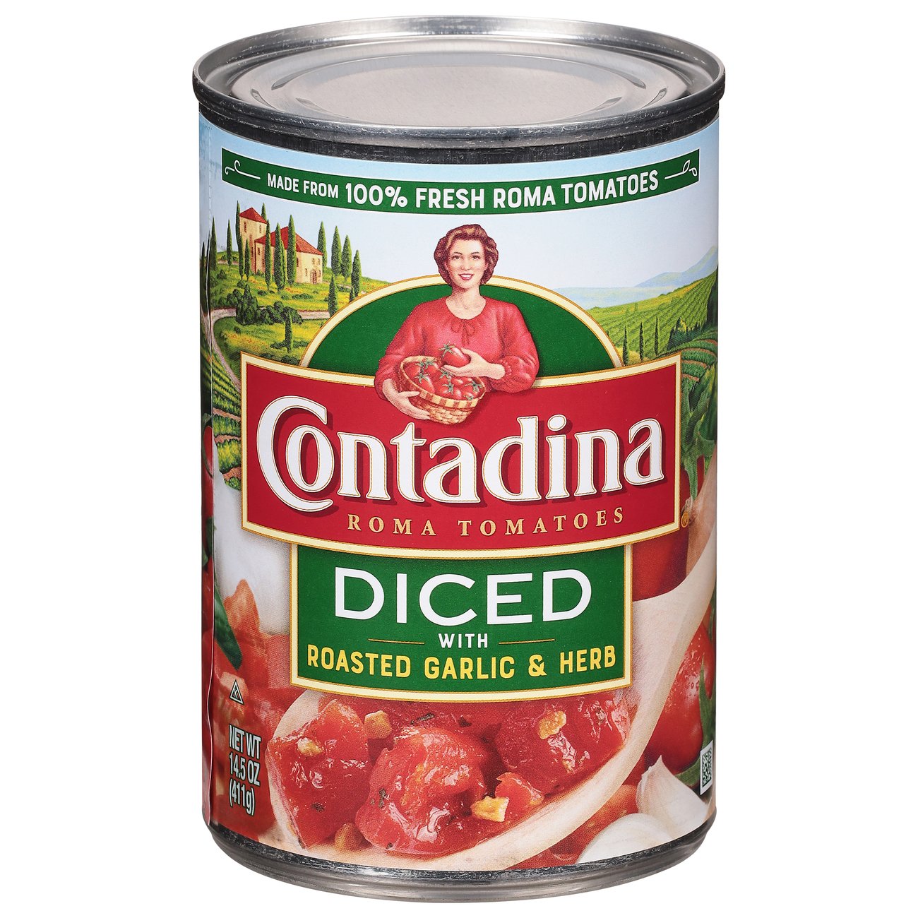 Contadina Diced Roma Style Tomatoes with Roasted Garlic - Shop Tomatoes ...