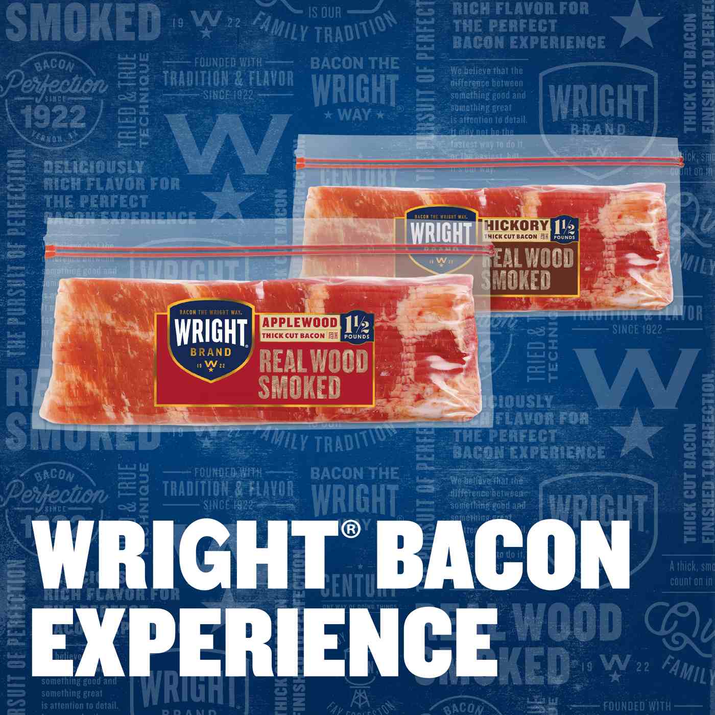 Wright Brand Applewood Real Wood Smoked Thick Cut Bacon - Shop Bacon at ...