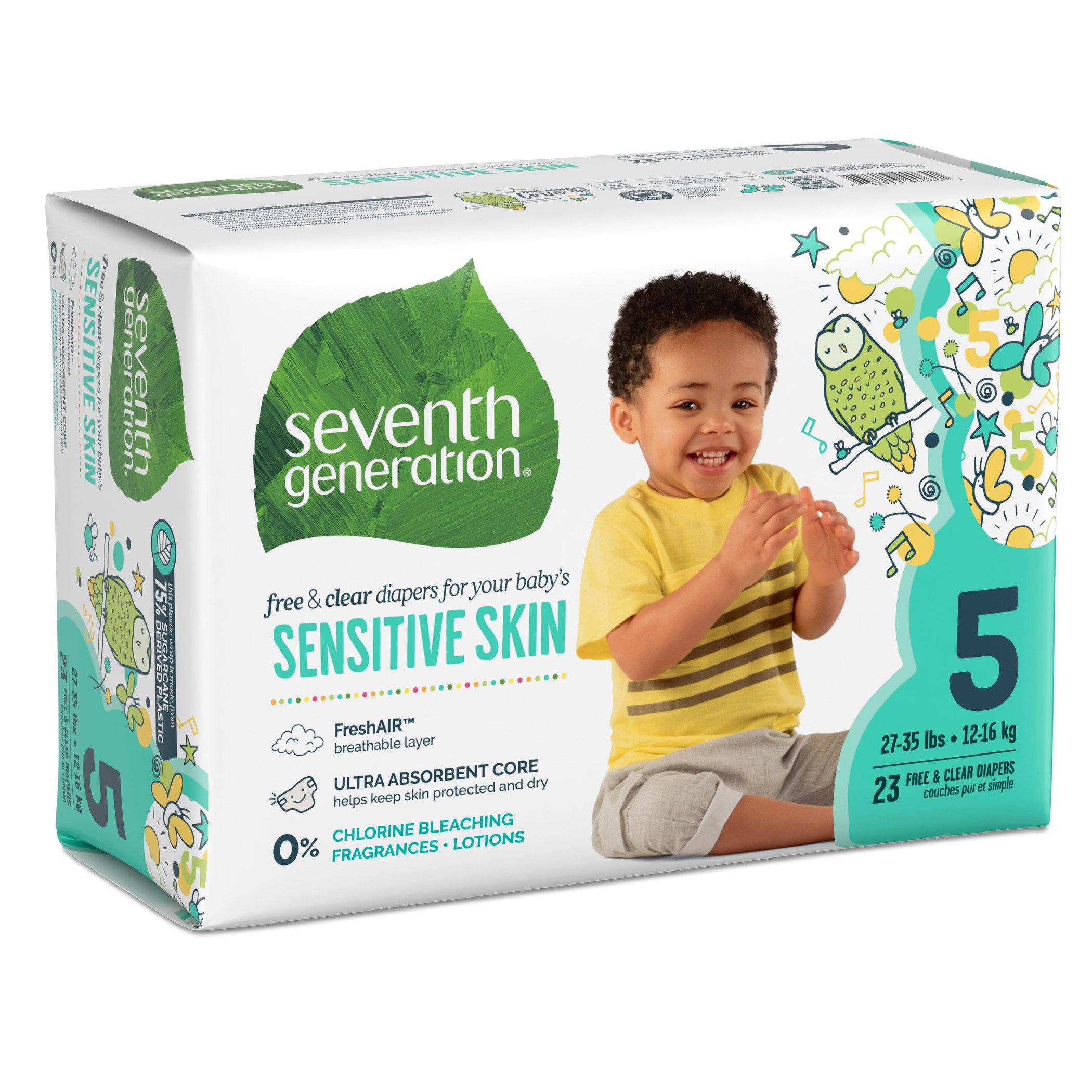 Seventh Generation Free & Clear Diapers with Animal Prints 23 ct - Shop ...