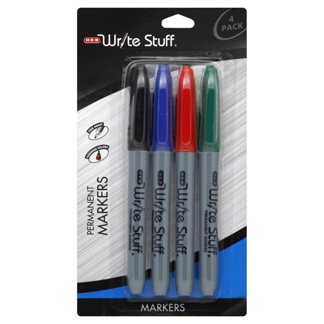 H-E-B Write Stuff Fine Tip Permanent Markers - Assorted Colors - Shop ...