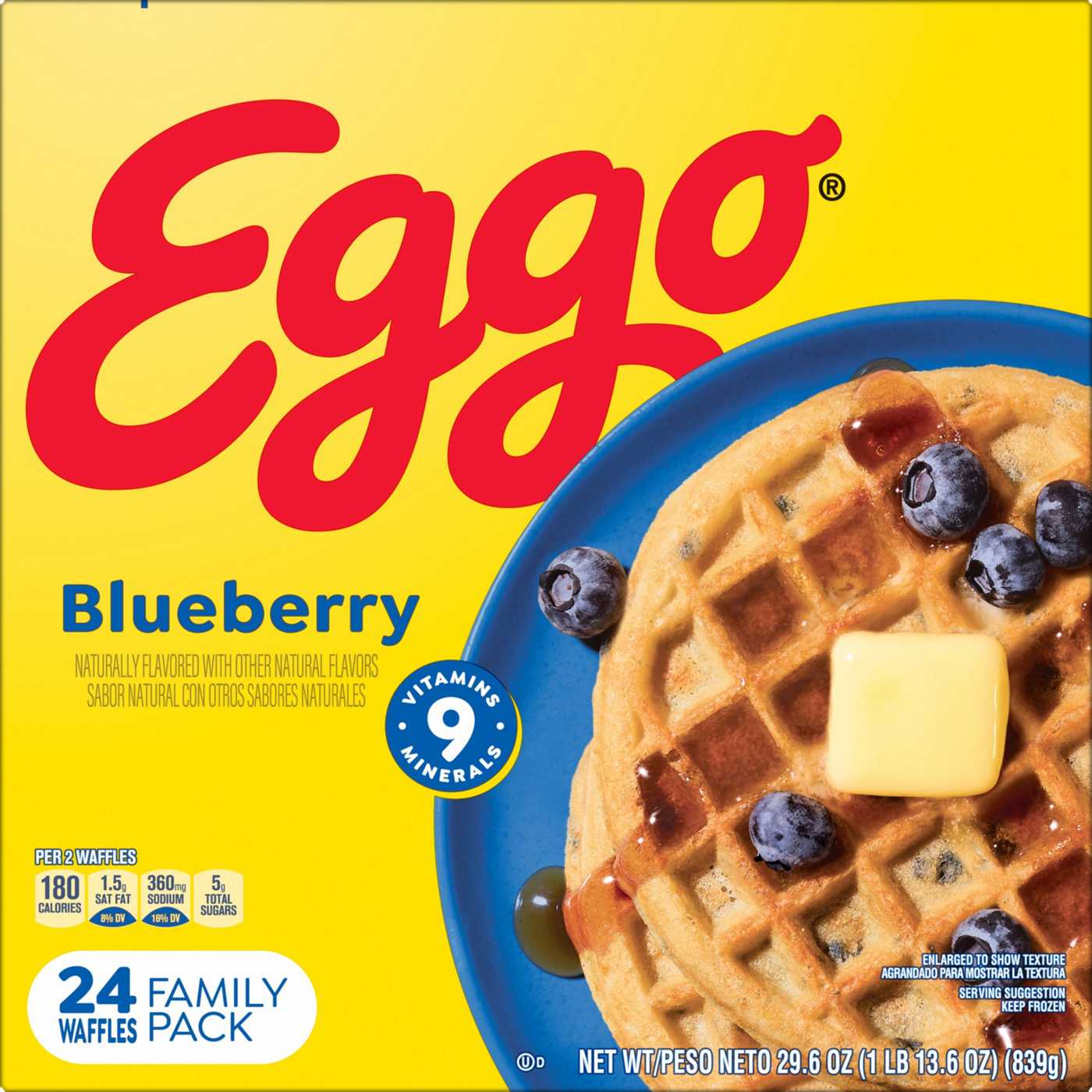 Eggo Blueberry Frozen Waffles, 29.6 oz - Shop Entrees & sides at H-E-B