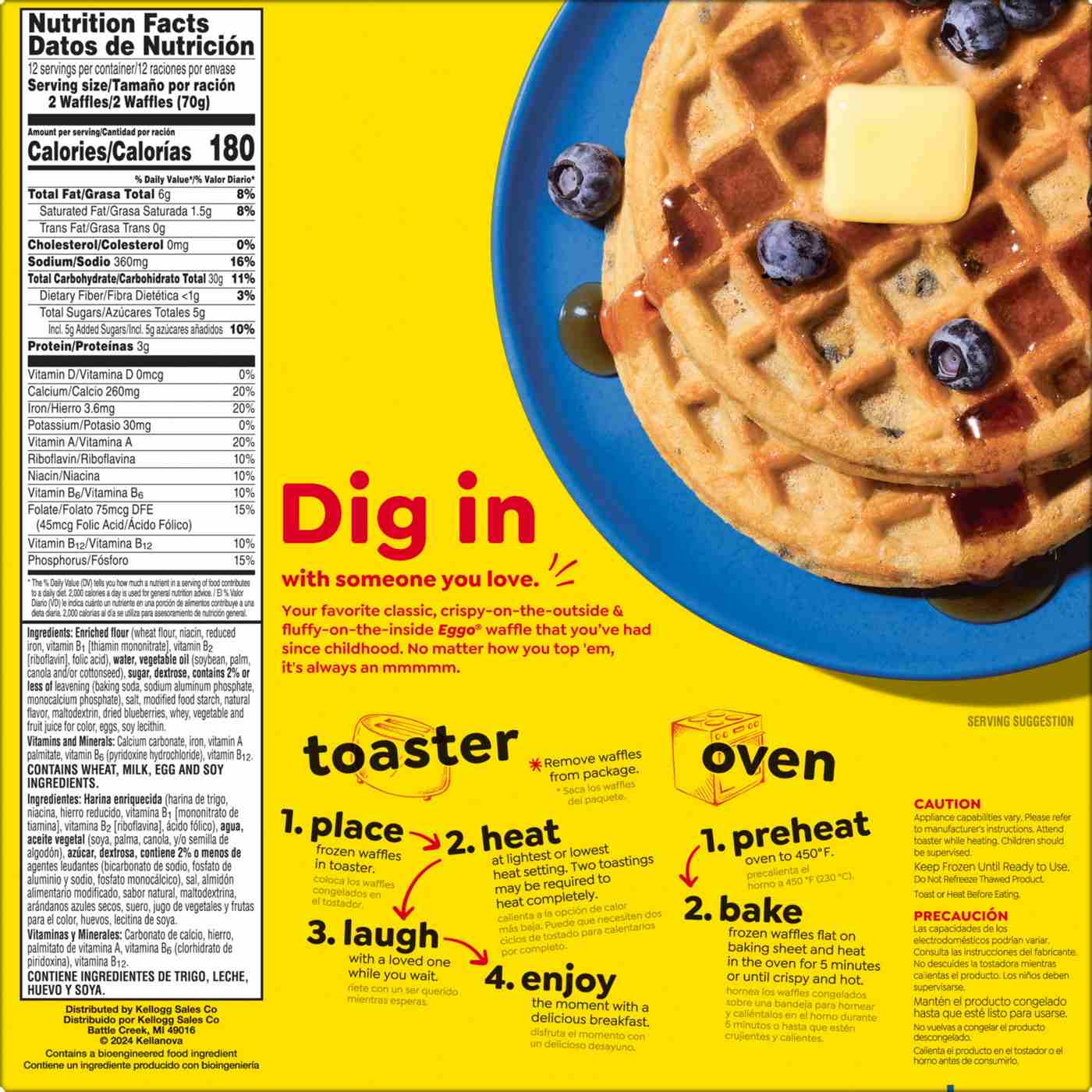 Eggo Blueberry Frozen Waffles - Family Pack - Shop Entrees & sides at H-E-B