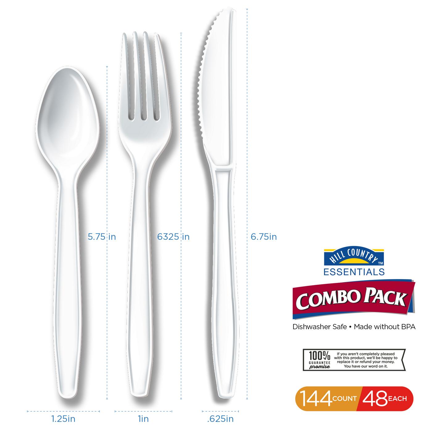 Hill Country Essentials Plastic Knives, Forks & Spoons Combo Pack ...