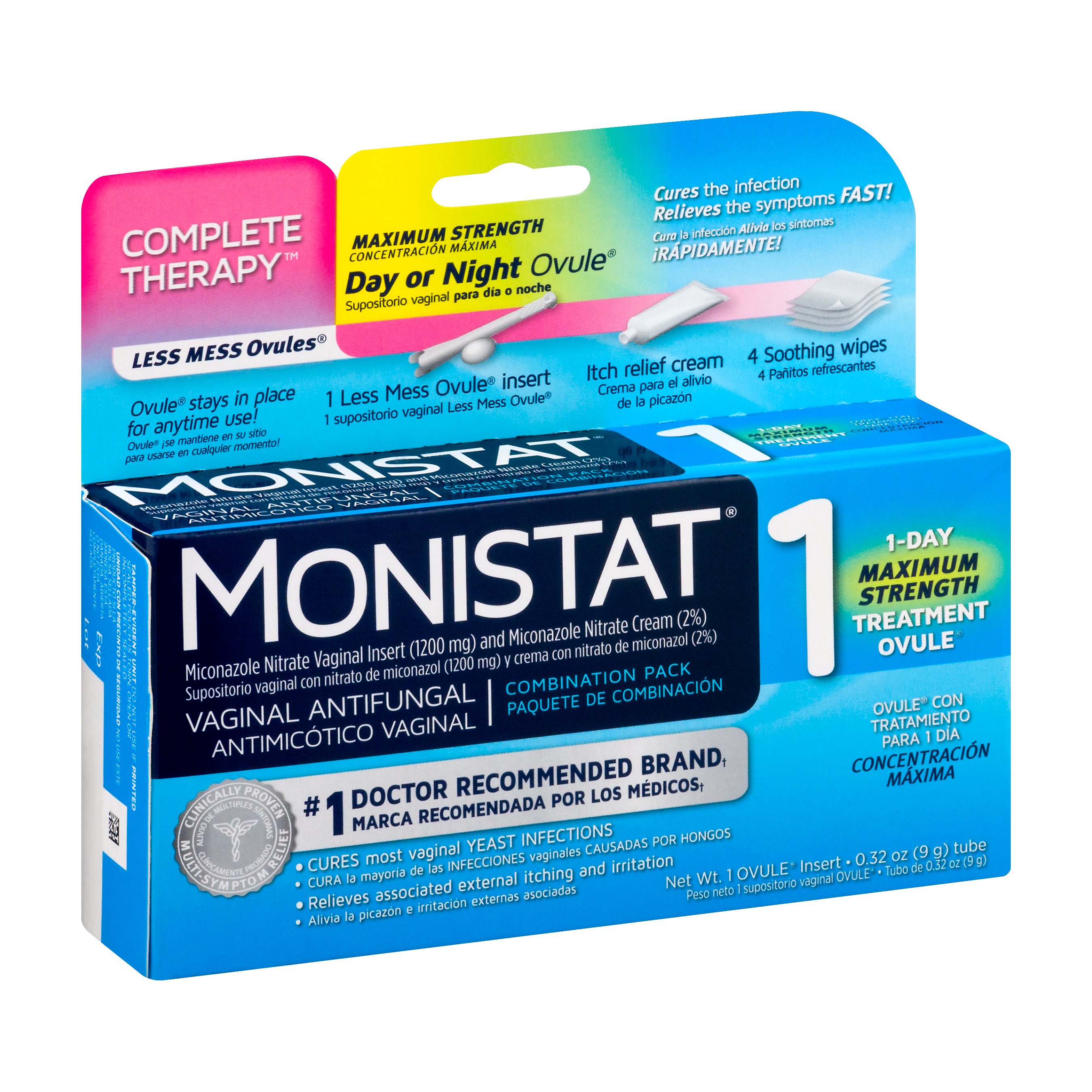 Monistat 1 Vaginal Antifungal 1-Day Maximum Strength Treatment Ovule ...