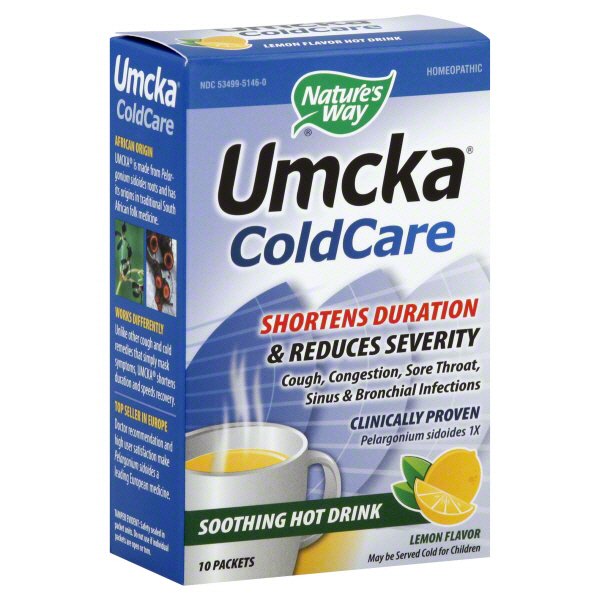 Nature's Way Umcka ColdCare Soothing Hot Drink Lemon Flavor Packets ...
