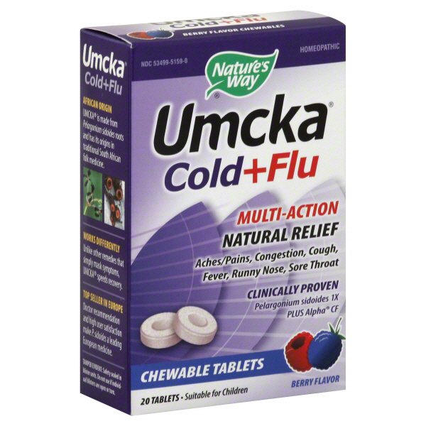 Nature's Way Umcka Cold + Flu Berry Flavor Chewable Tablets - Shop ...
