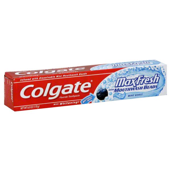 Colgate Max Fresh Mint Burst With Mouthwash Beads Fluoride Toothpaste ...