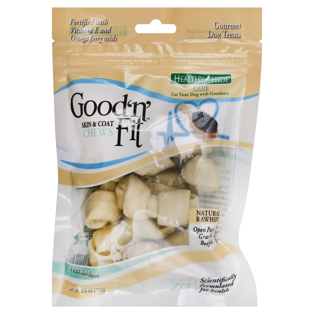 Healthy Hide Good N' Fit Skin and Coat Natural Mini Bones - Shop Bones ...