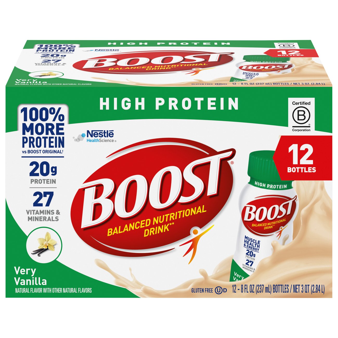 BOOST High Protein Nutritional Drink Very Vanilla 12 pk - Shop Diet ...