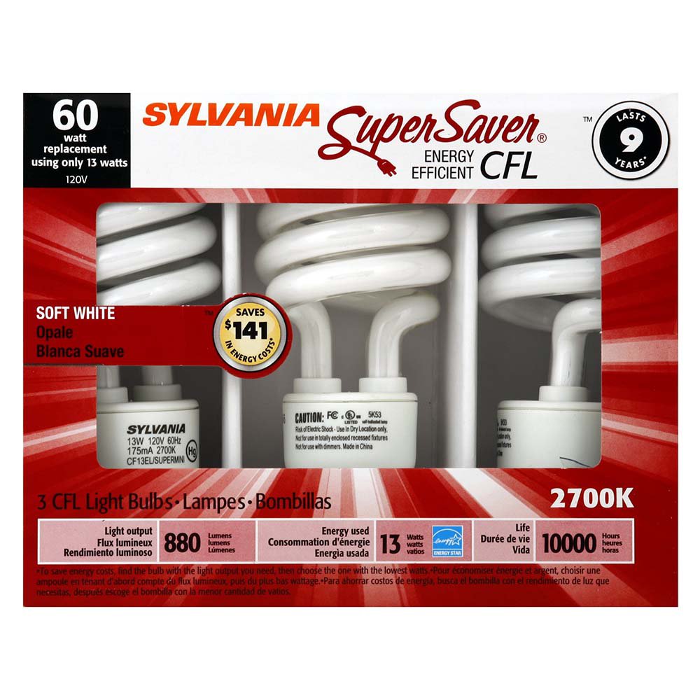 Sylvania Super Saver 60-Watt Soft White CFL Light Bulbs - Shop Light ...