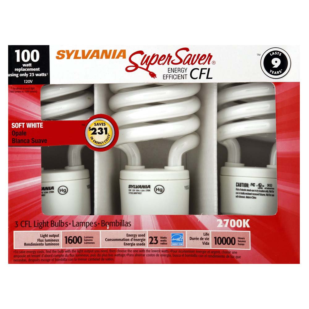 Sylvania Super Saver 100-Watt Soft White CFL Light Bulbs - Shop Light ...