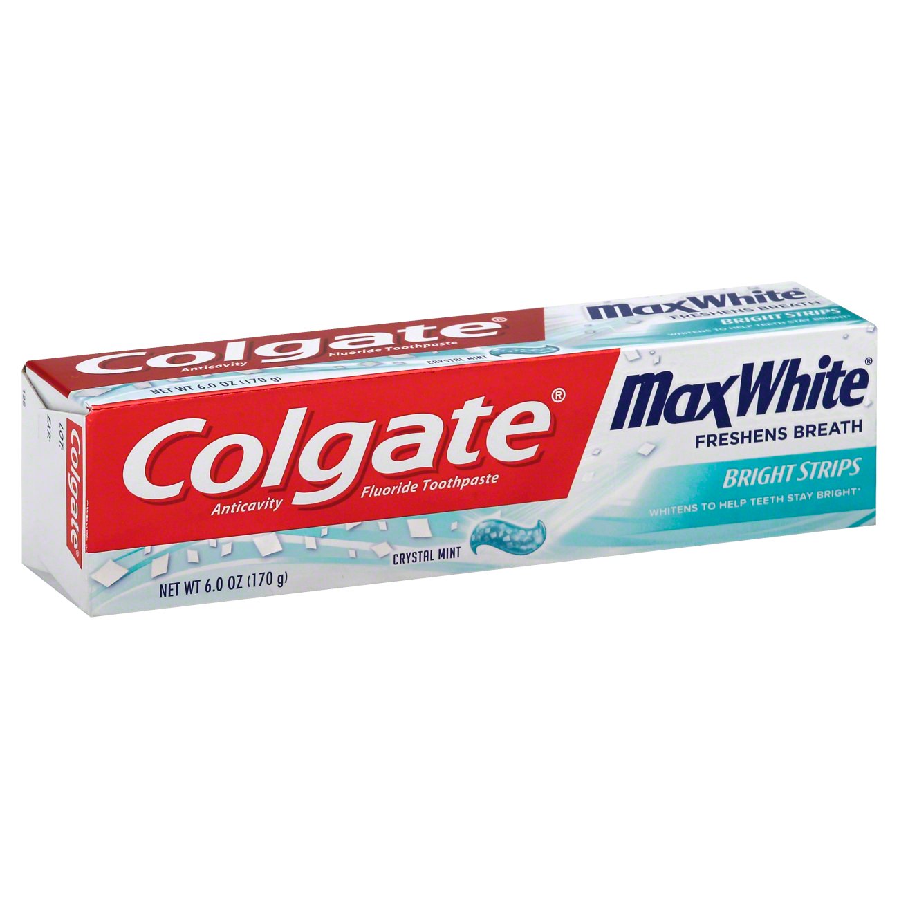 Colgate Max White With Mini-Bright Strips Crystal Mint Toothpaste ...