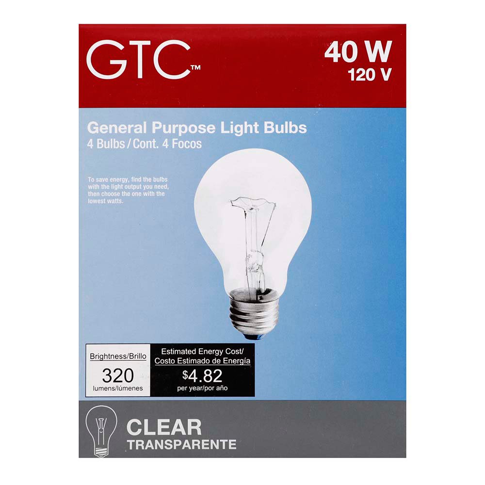 GTC A19 60-Watt Clear General Purpose Light Bulbs - Shop Light bulbs at ...