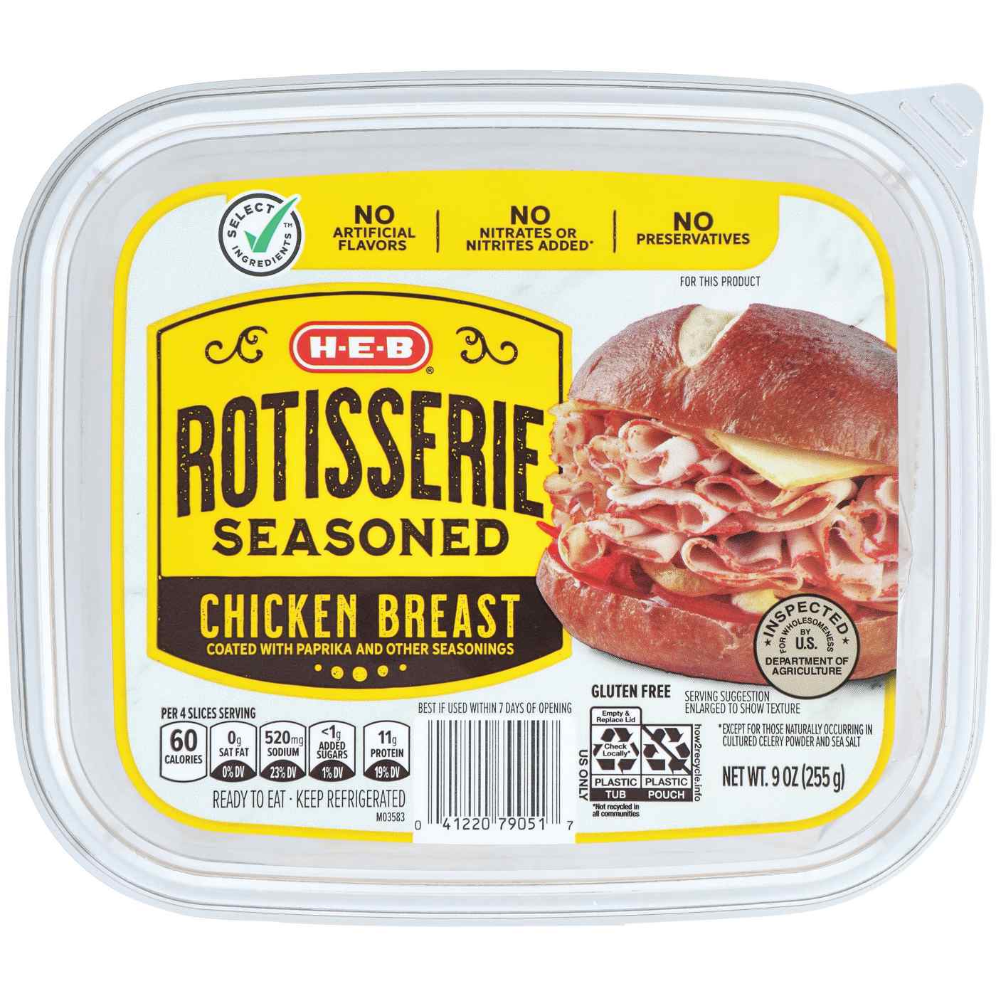 H-E-B Rotisserie-Seasoned Chicken Breast Lunch Meat - Shop Meat at H-E-B