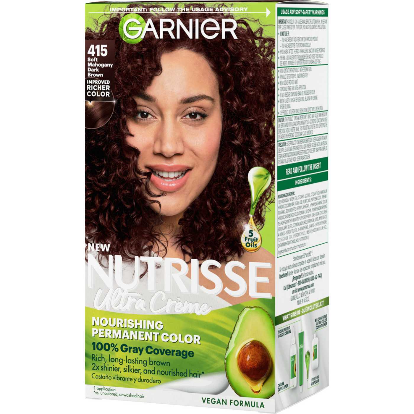 Garnier Nutrisse Nourishing Hair Color Creme - 415 Soft Mahogany Drk ...