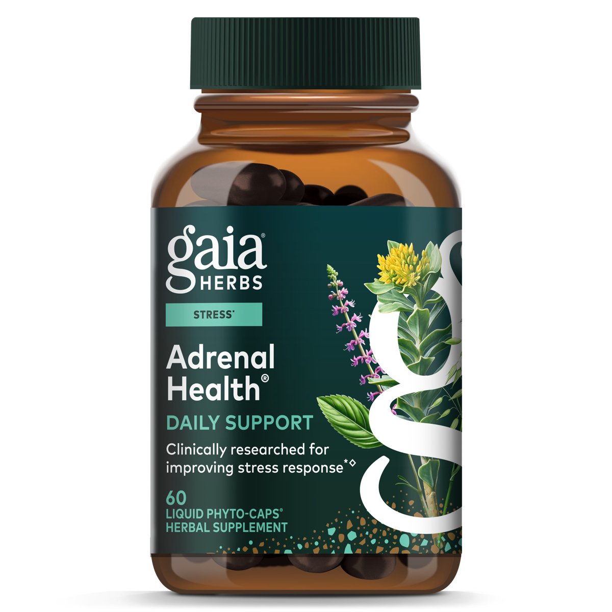 Gaia Herbs SystemSupport Adrenal Health Vegetarian Liquid Phyto-Caps ...