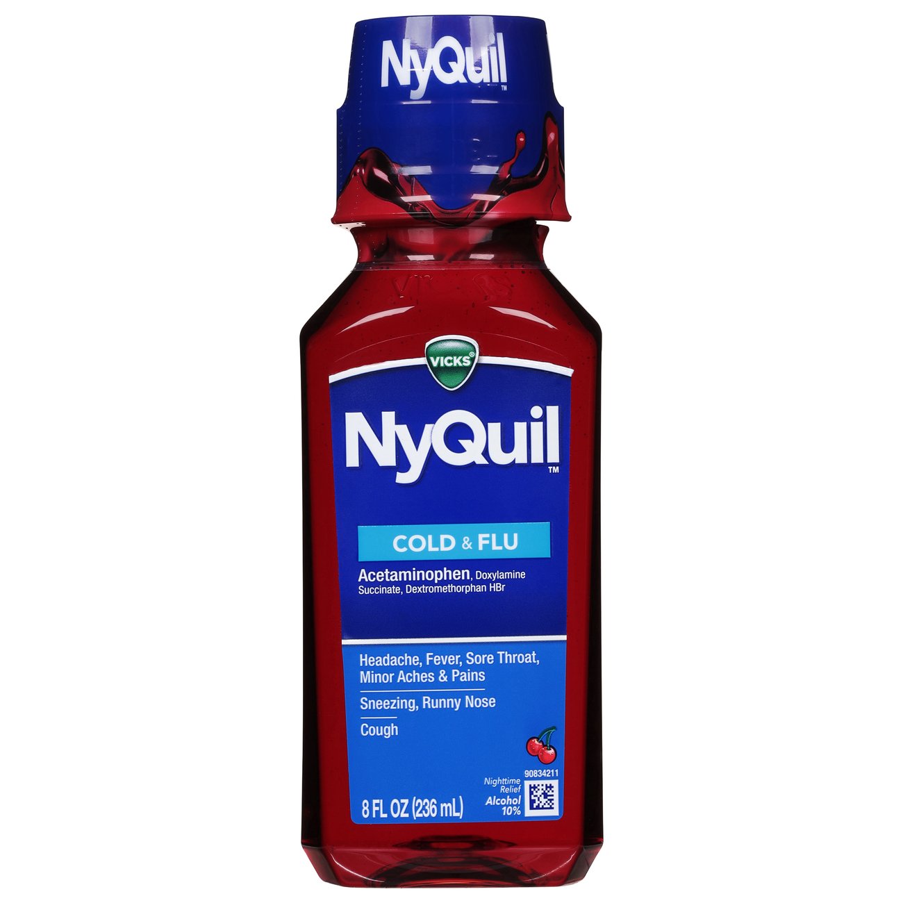 Vicks NyQuil Cold & Flu Liquid -Cherry - Shop Cough, cold & flu at H-E-B