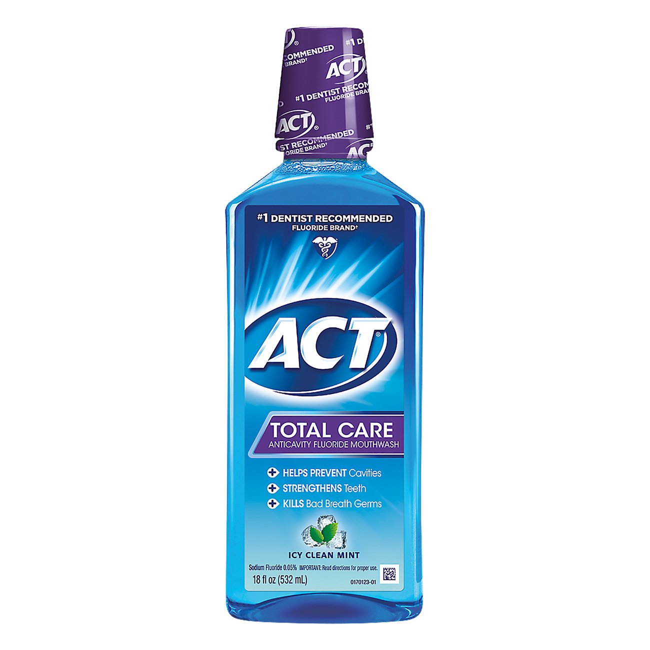 ACT Total Care Icy Clean Mint Anticavity Fluoride Mouthwash - Shop ...