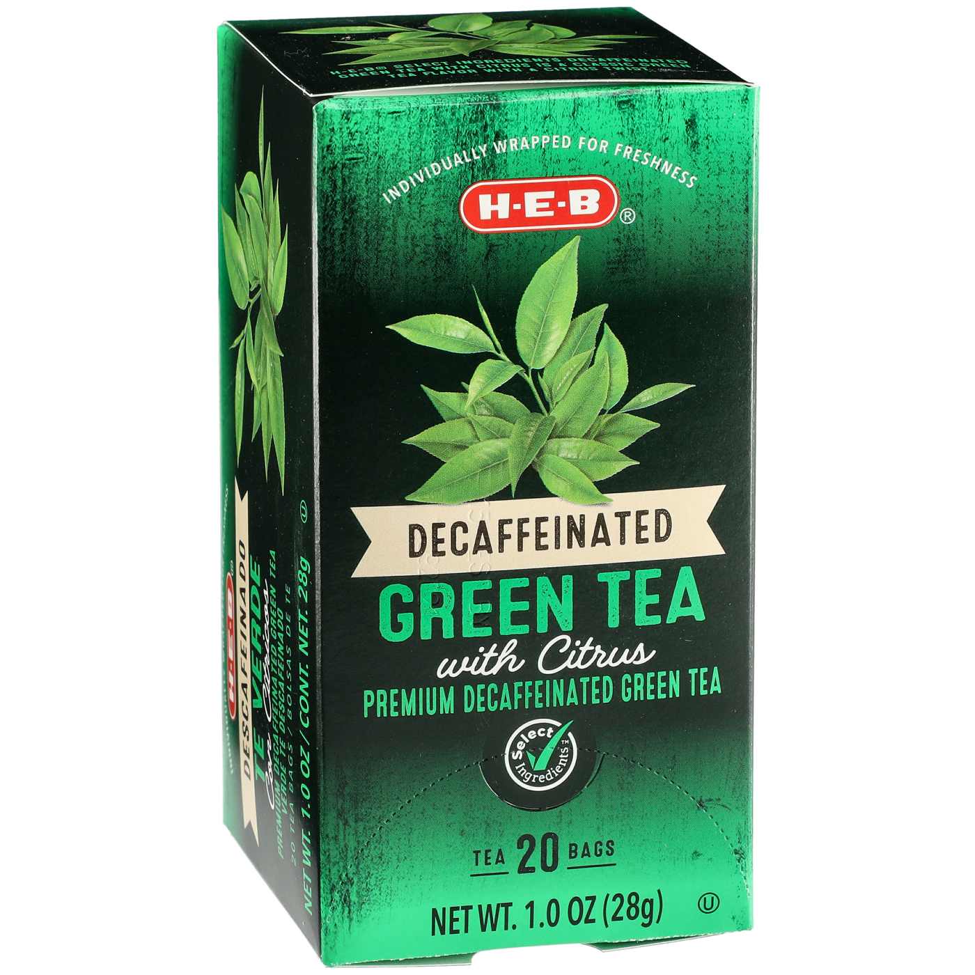 H-E-B Decaf Green Tea with Citrus Tea Bags - Shop Tea at H-E-B