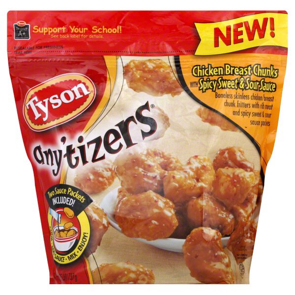 Tyson Any'tizers Chicken Breast Chunks with Spicy Sweet & Sour Sauce ...