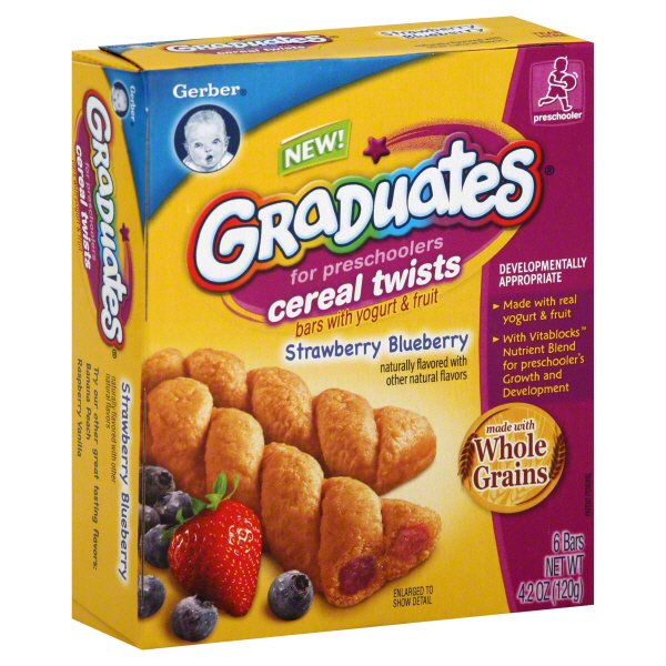 Gerber Graduates for Preschoolers Strawberry Blueberry Cereal Twists ...
