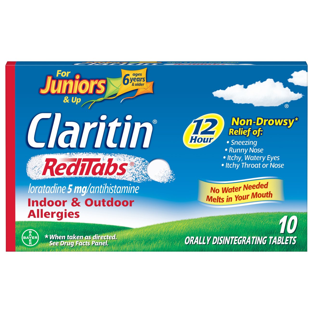 Claritin RediTabs 12 Hour Loratadine 5 mg Orally Disintegrating Tablets ...