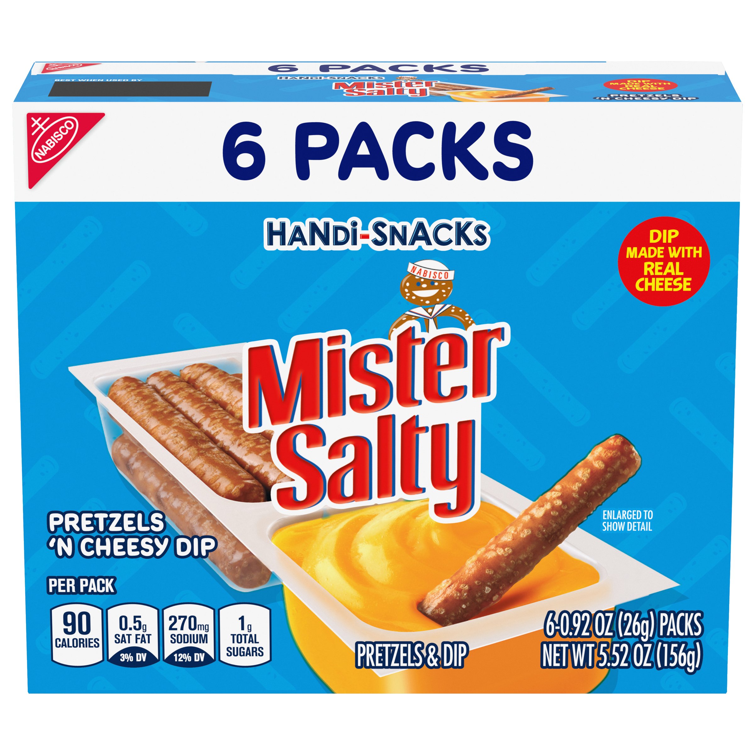 Handi Snacks Mister Salty Pretzels N Cheesy Dip Snack Packs Shop Crackers And Breadsticks At H E B