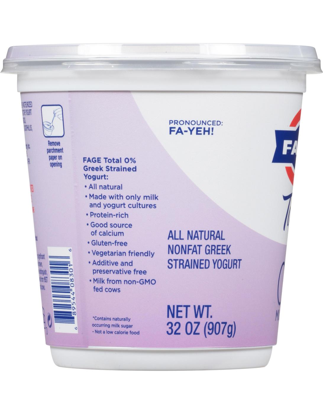Fage Total 0% Nonfat Plain Greek Yogurt - Shop Yogurt at H-E-B